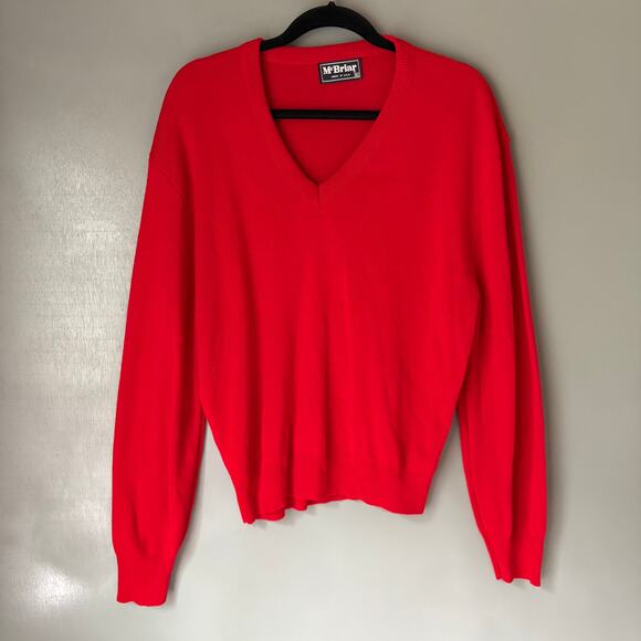 Mcbriar | Sweaters | Vintage Mcbriar Womens Xxl V Neck Red Sweater ...